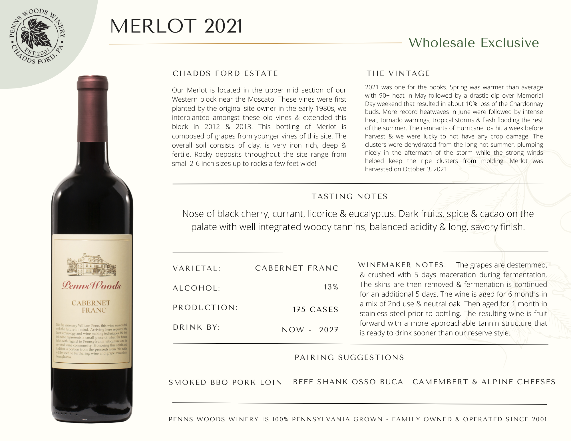 Merlot - Penns Wood Winery